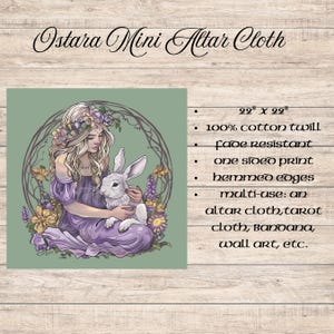 Spring Equinox Rabbit-themed Altar Cloth, Ostara Sabbat Decor, Wheel of ...