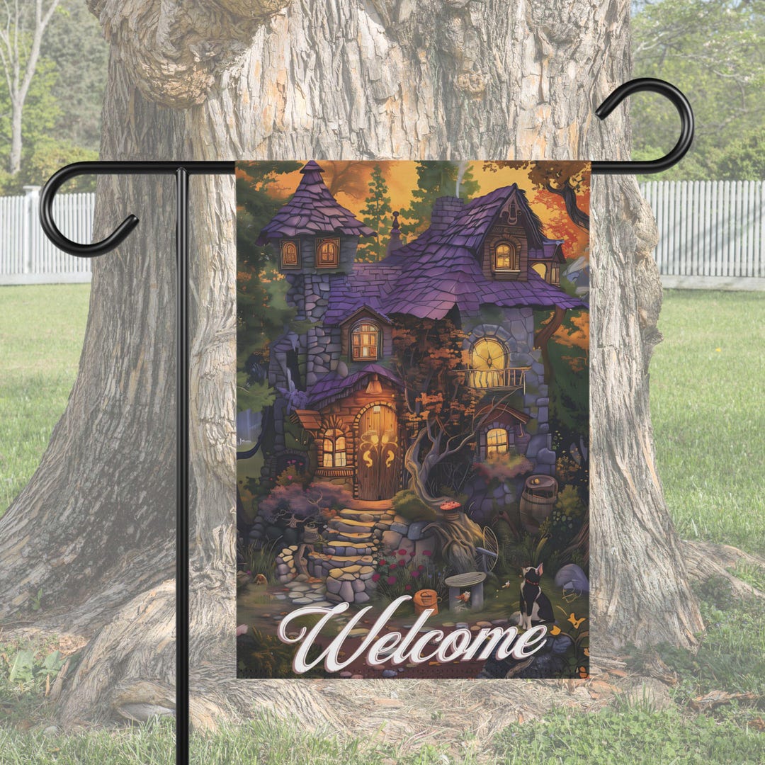 Whimsical Cottagecore Welcome House Flag Cute Garden Banner Double ...
