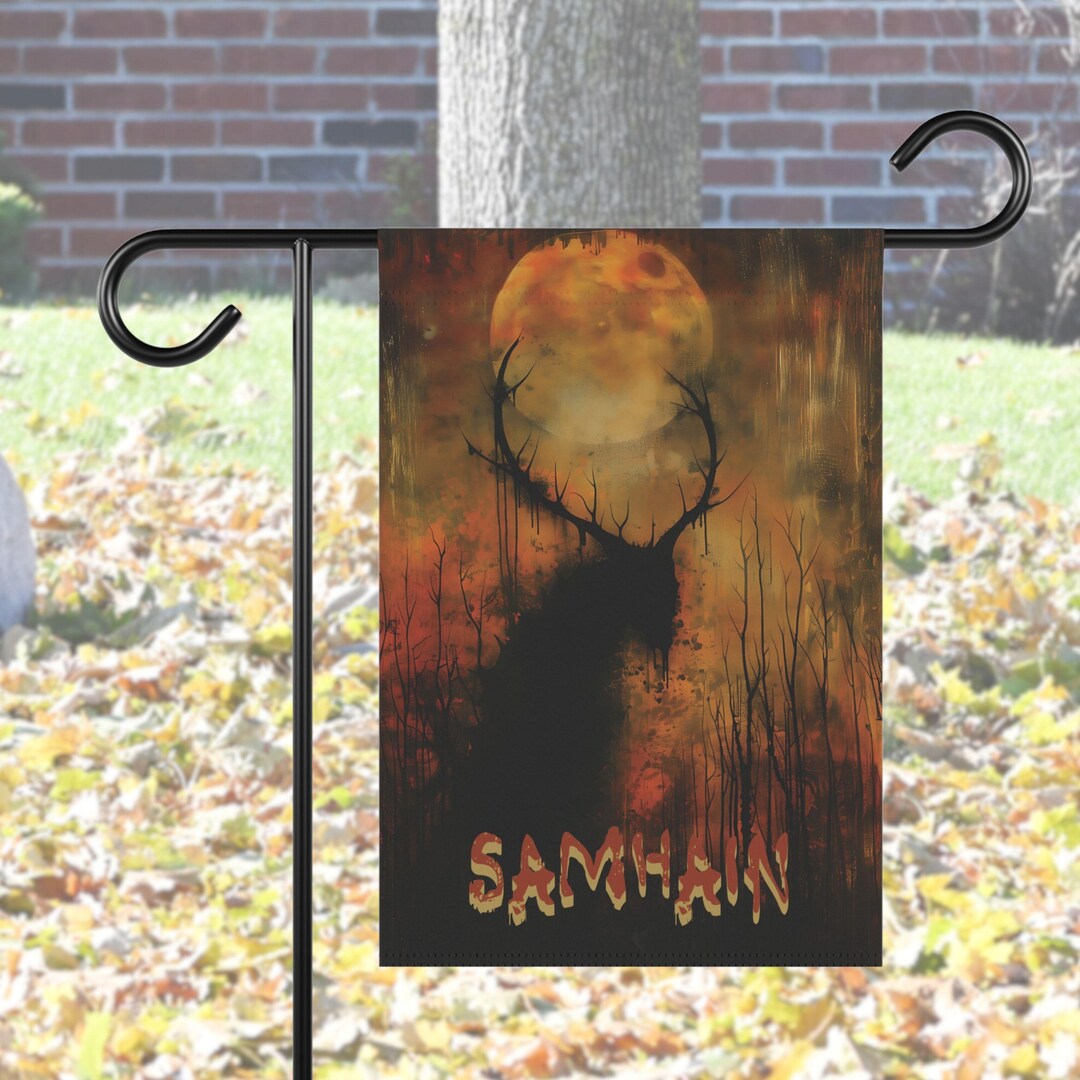 Shadow Stag Samhain Yard Flag Goth Glam Porch Decor Fall Yard Sign ...