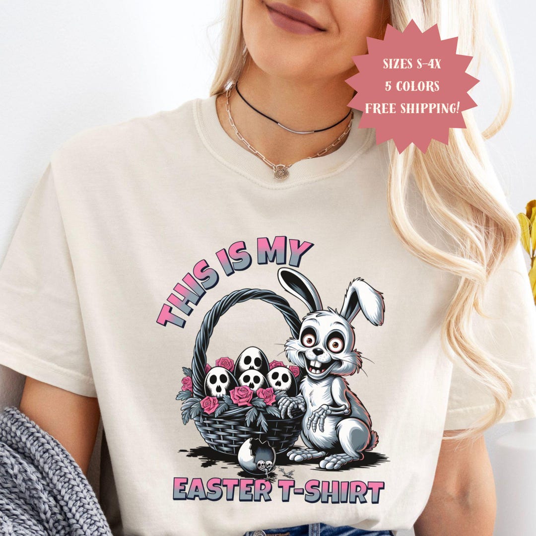 Funny Easter Shirt, Grunge Aesthetic Rabbit Tee, Creepy Cute Plus Size ...