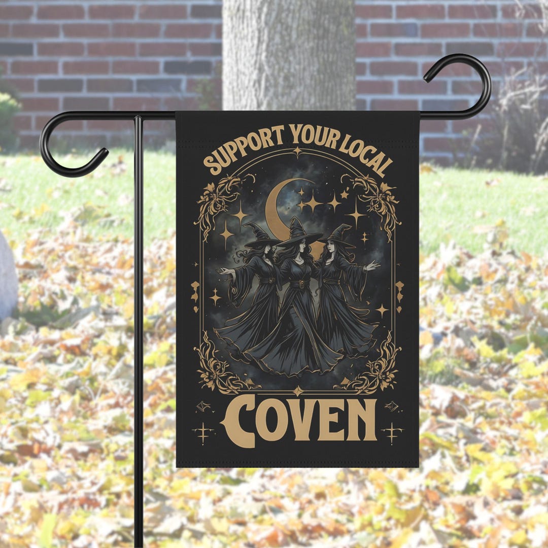 Witches Coven Garden Flag, Gothic Witch Decor, Wiccan Witchcraft Lawn ...