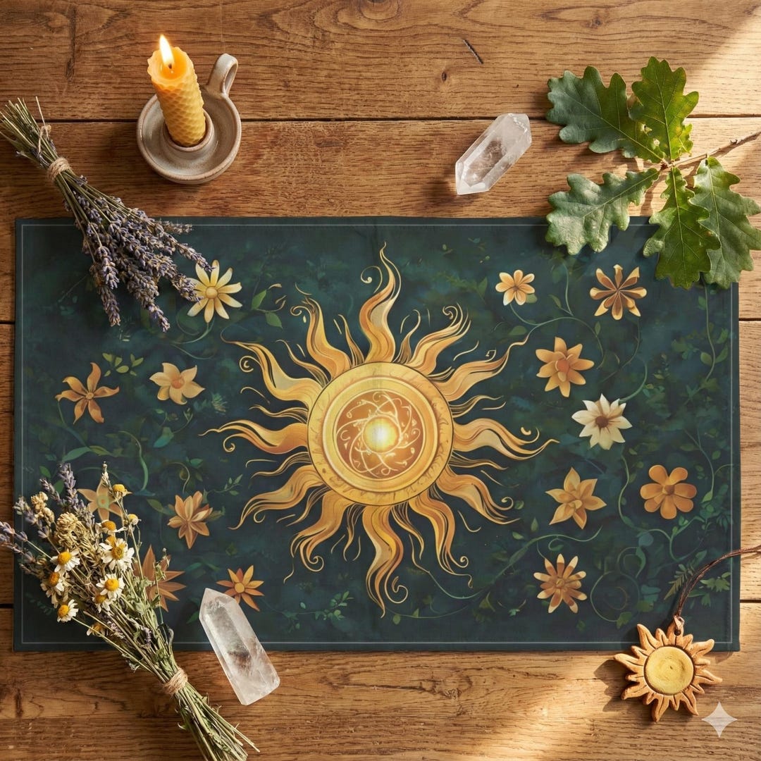 Litha Altar Table Decor, Tarot Spread Cloth, Witchcraft Supplies for ...