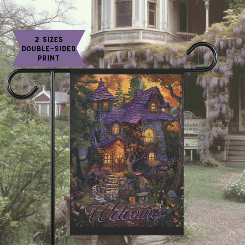 Whimsical Cottagecore Welcome House Flag Cute Garden Banner Double ...
