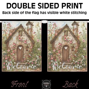 English Cottage Welcome Flag, Whimsical Cottagecore Yard Decoration ...