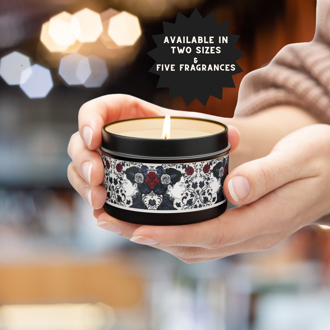 Gothic Victorian Roses and Lace Tin Candle Macabre Gifts Dark Academia ...
