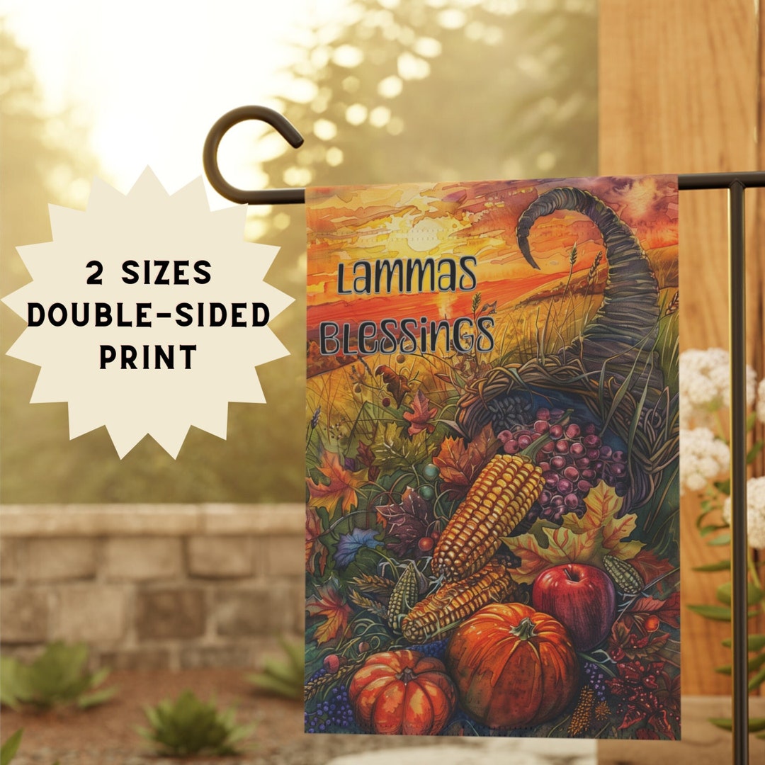 Lammas Blessings Garden and House Banner Witch Sabbat Decor Lughnassadh ...