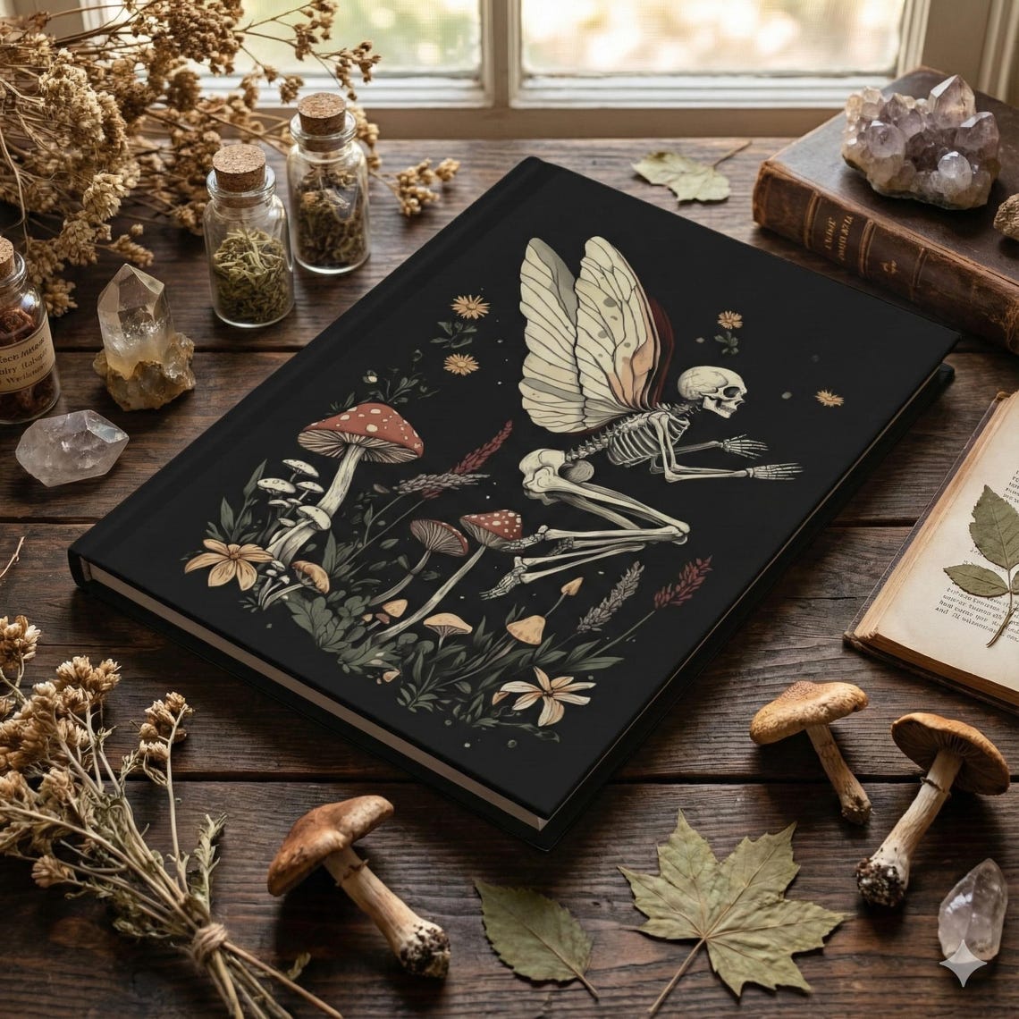 Personalized Skeleton Fairy Journal, Witchy Notebook, Gift for Writers ...