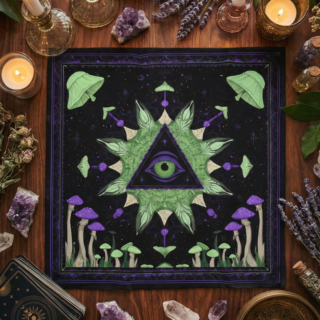 Mystical Eye Altar Table Decor, Tarot Spread Cloth, Psychedelic ...