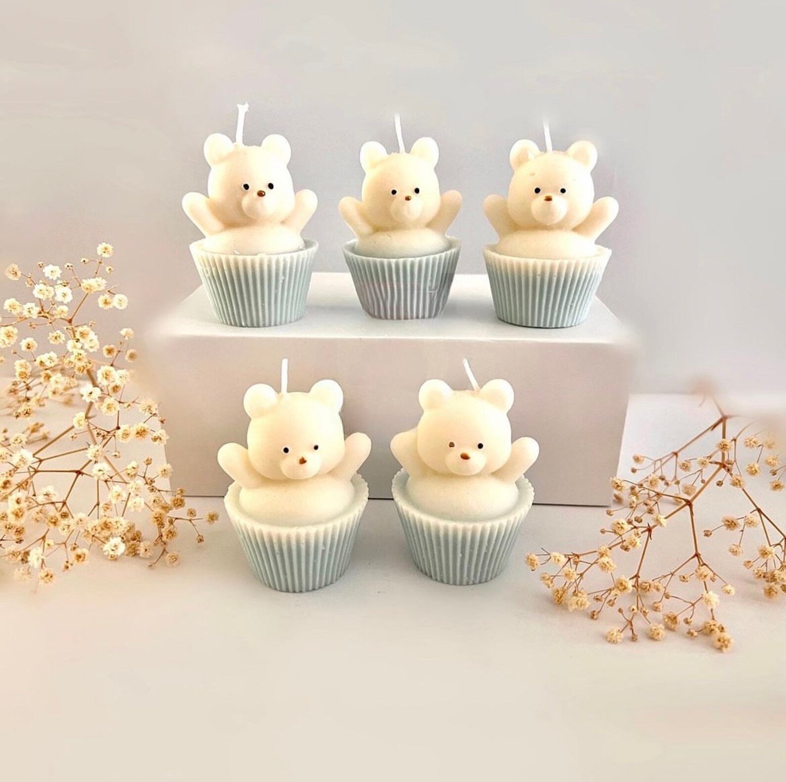Cupcake Bear Candle | Teddy Bear Candle Favor | Birthday Gift | Gift ...