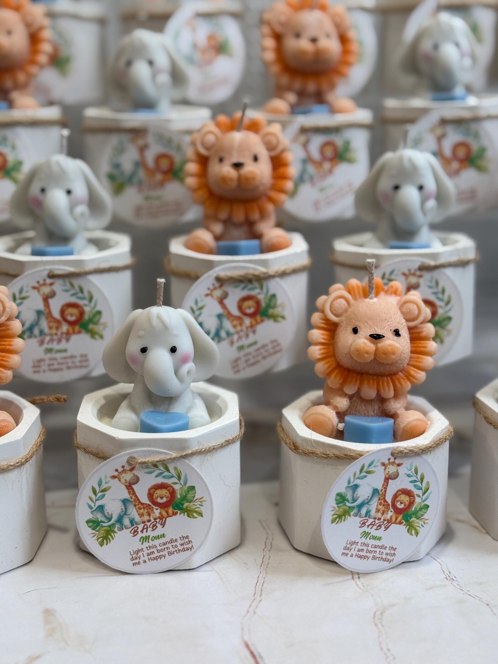 Baby Lioncandles| Baby Lion in a Pot| Personalized Baby Shower Favor ...