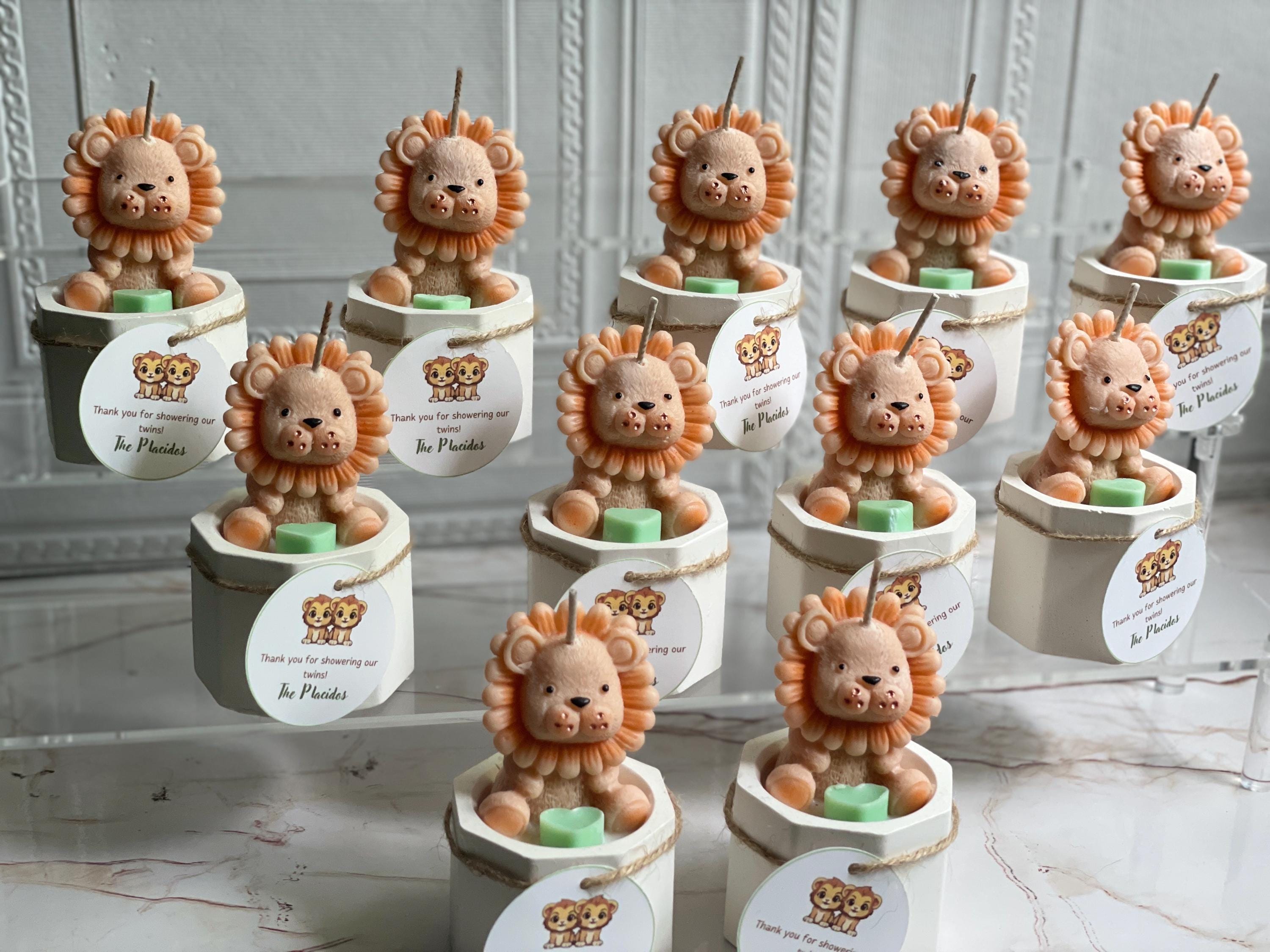 Baby Lioncandles| Baby Lion in a Pot| Personalized Baby Shower Favor ...