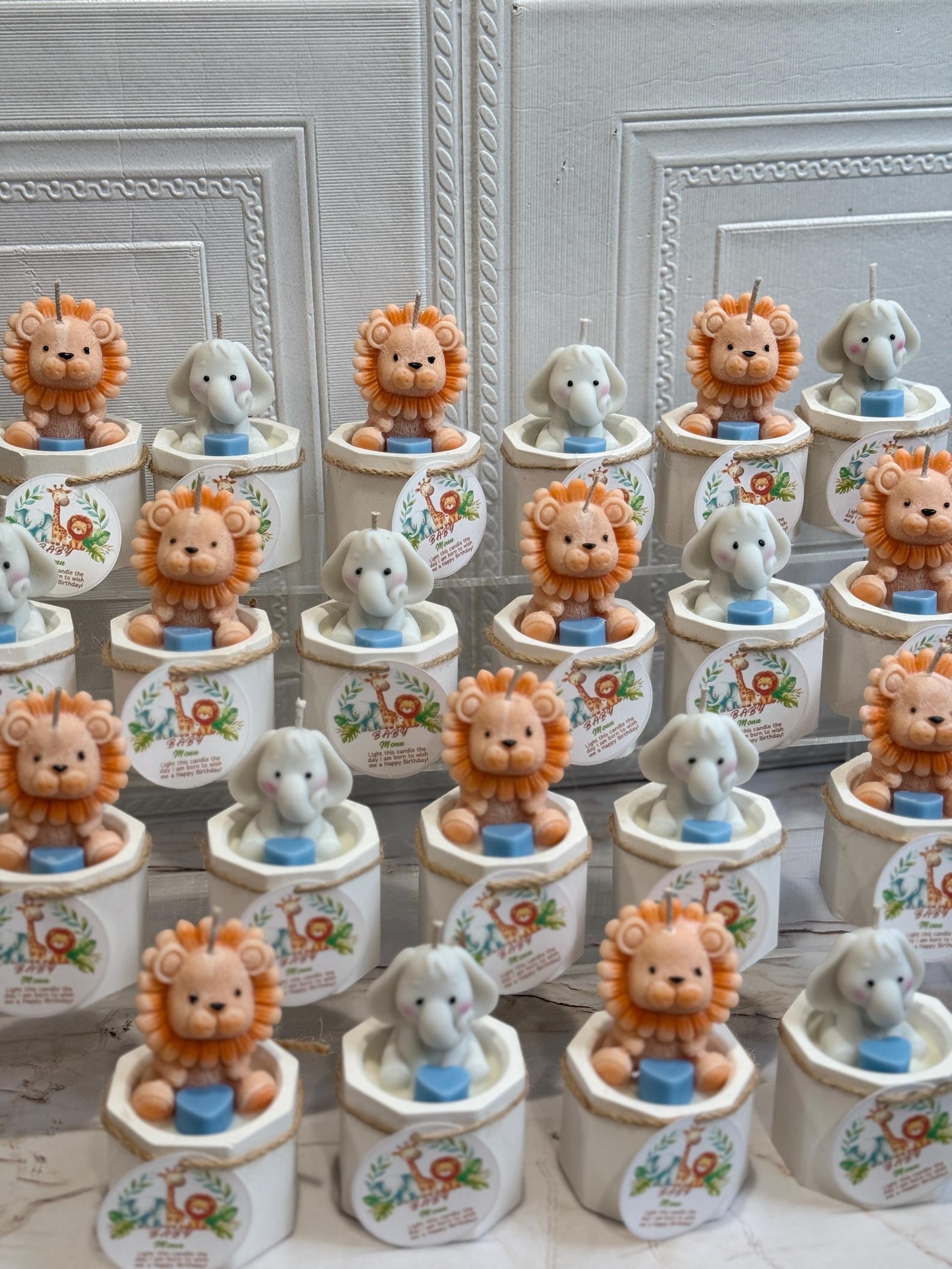 Baby Lioncandles| Baby Lion in a Pot| Personalized Baby Shower Favor ...