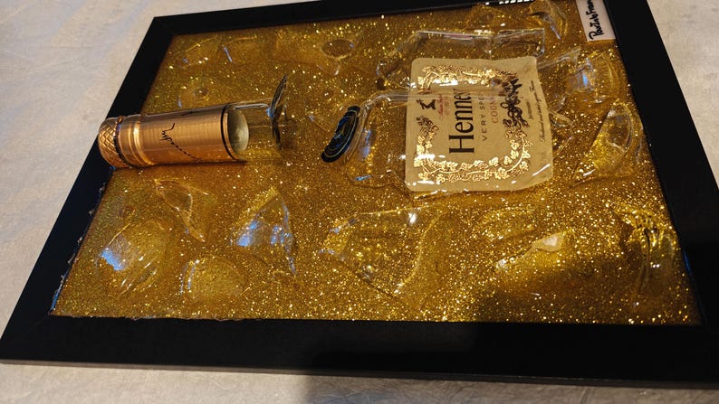 Hennessy Gold Background Black Frame - Etsy