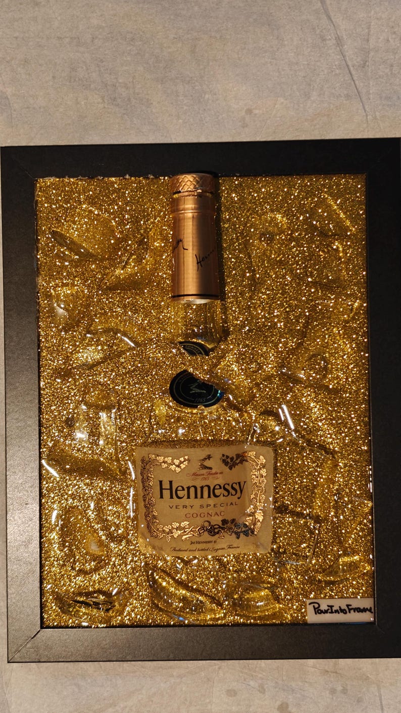 Hennessy Gold Background Black Frame - Etsy