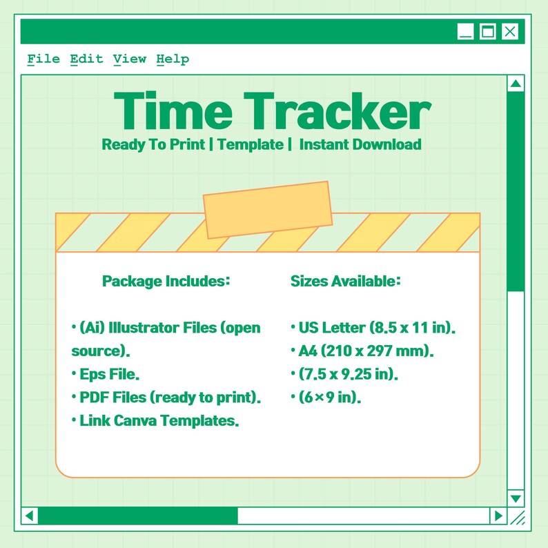 Simple Time Tracker | Productivity Planner | Printable | Template ...