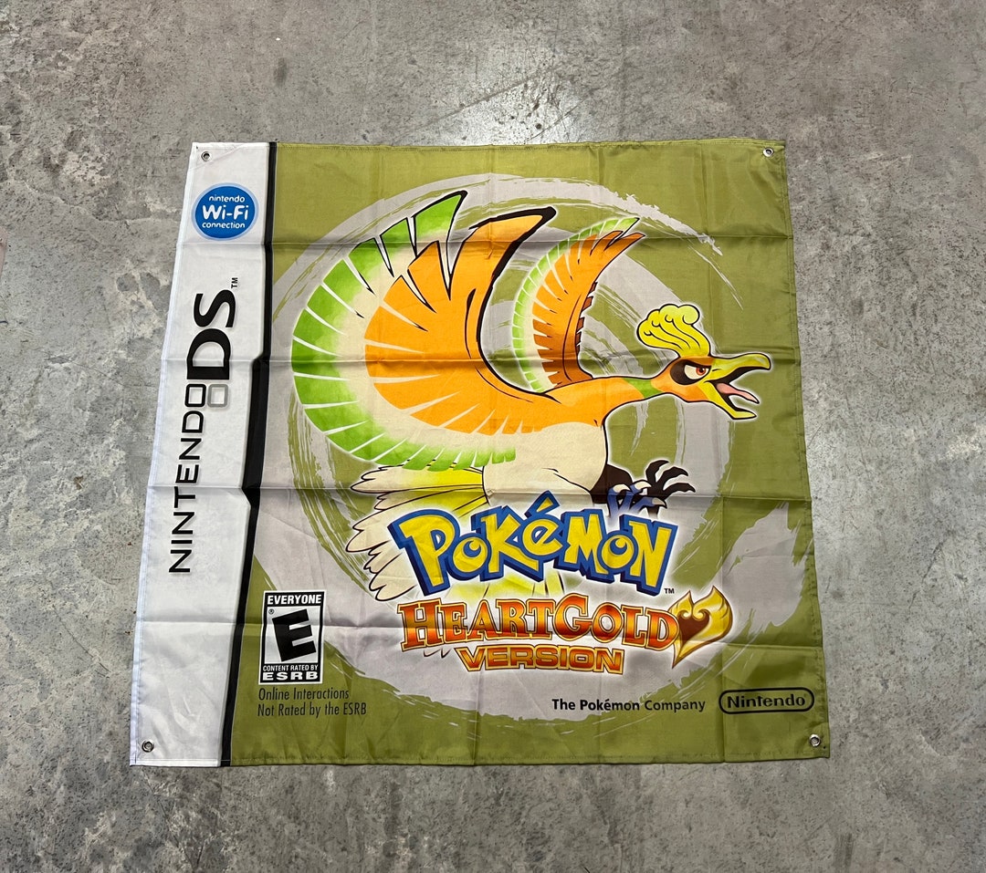 Pokemon Heart Gold Version Custom Wall Flag Banner Tapestry 3 X 3 Ft ...