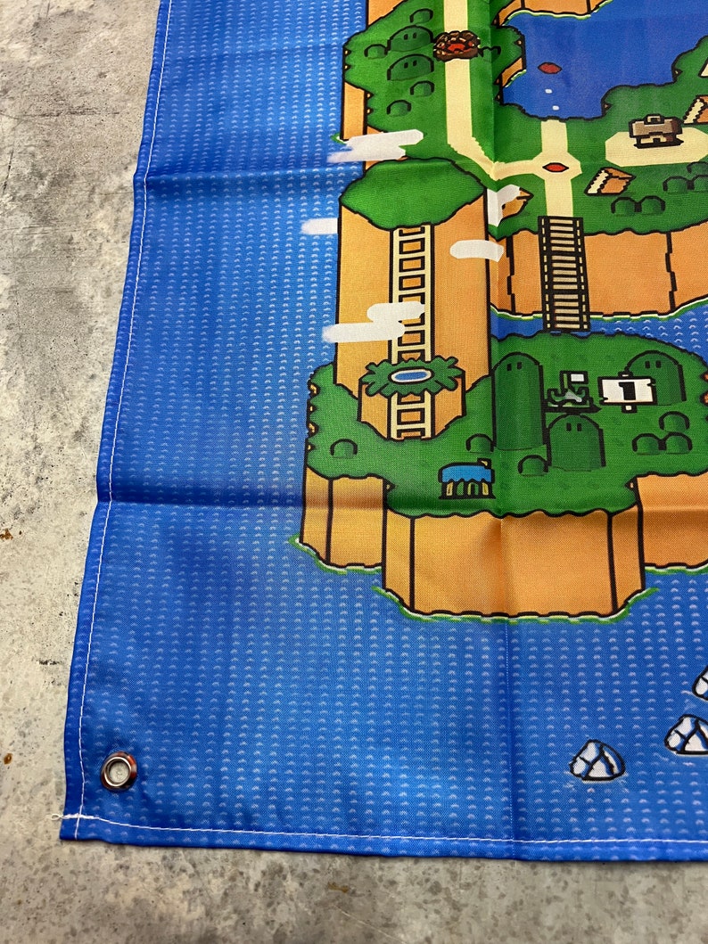 Super Mario World Map Custom Wall Flag Banner Tapestry 2 X 3 Ft, SNES ...