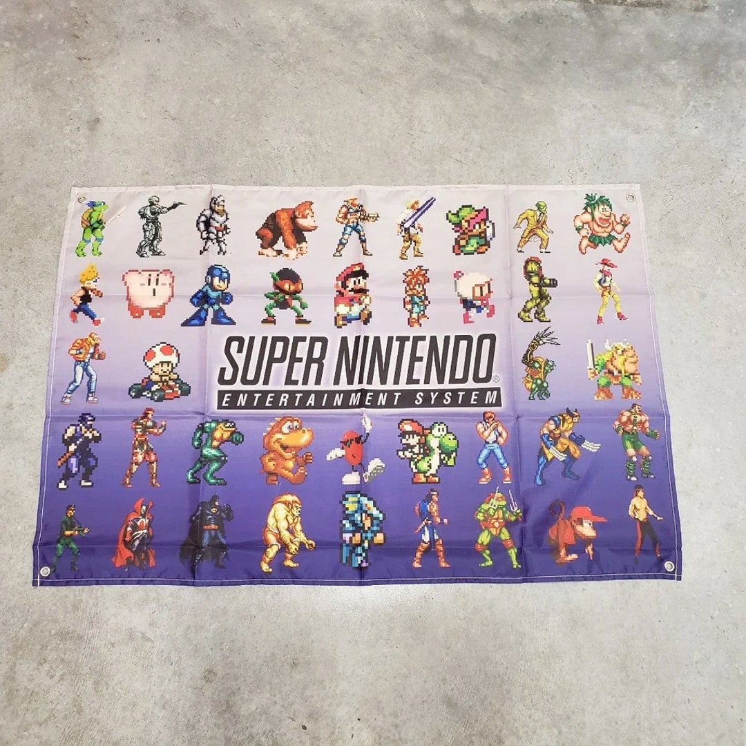 Super Nintendo Characters Custom Wall Flag Banner Tapestry 2 X 3 Ft ...
