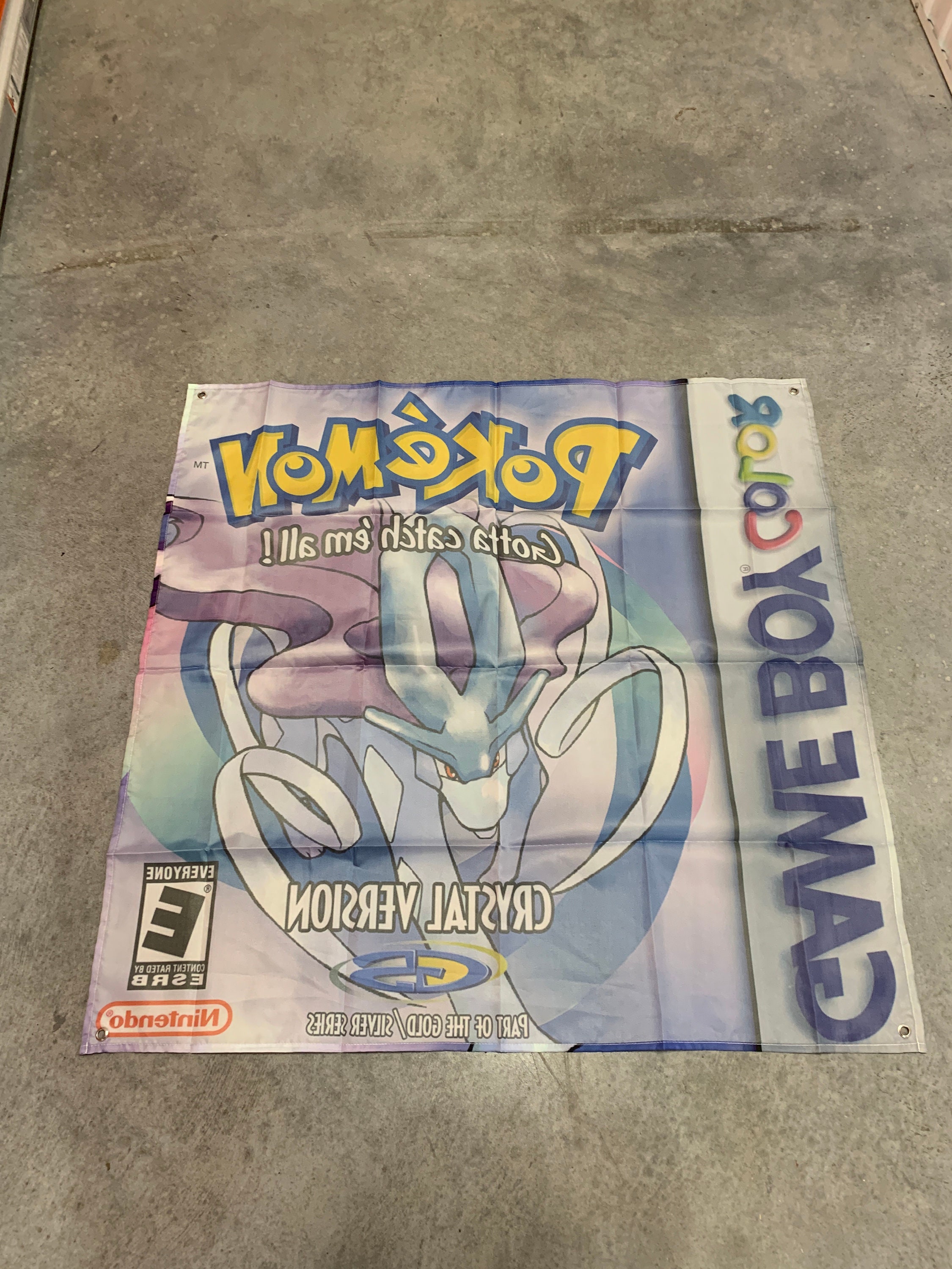 Pokemon Crystal Version Custom Wall Flag Banner Tapestry 3 X 3 Ft, GBC ...