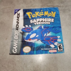 Pokemon Sapphire Version Custom Wall Flag Banner Tapestry 3 X 3 Ft, GBA ...