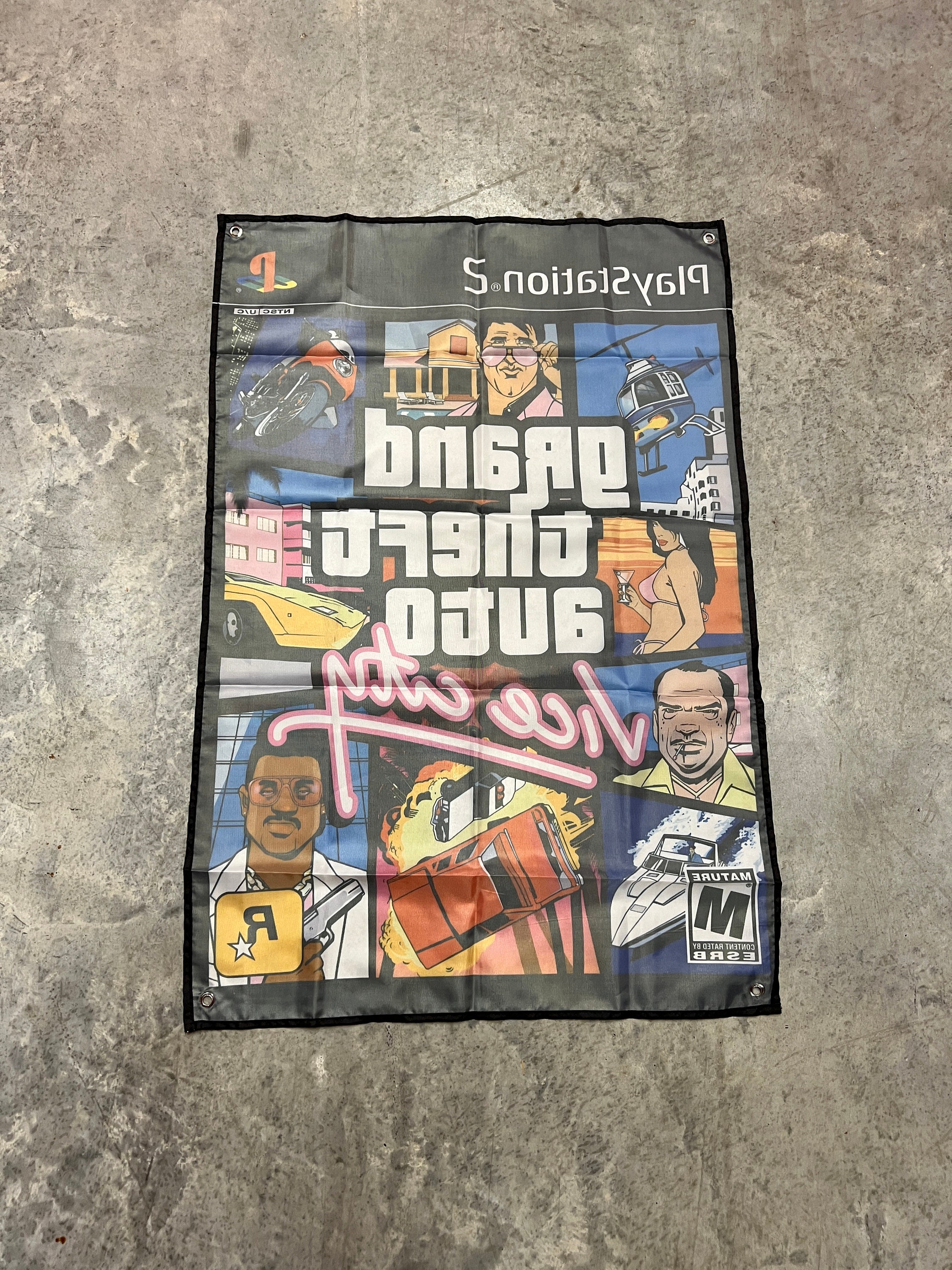 Grand Theft Auto Vice City Custom Wall Flag Banner Tapestry 2 X 3 Ft ...