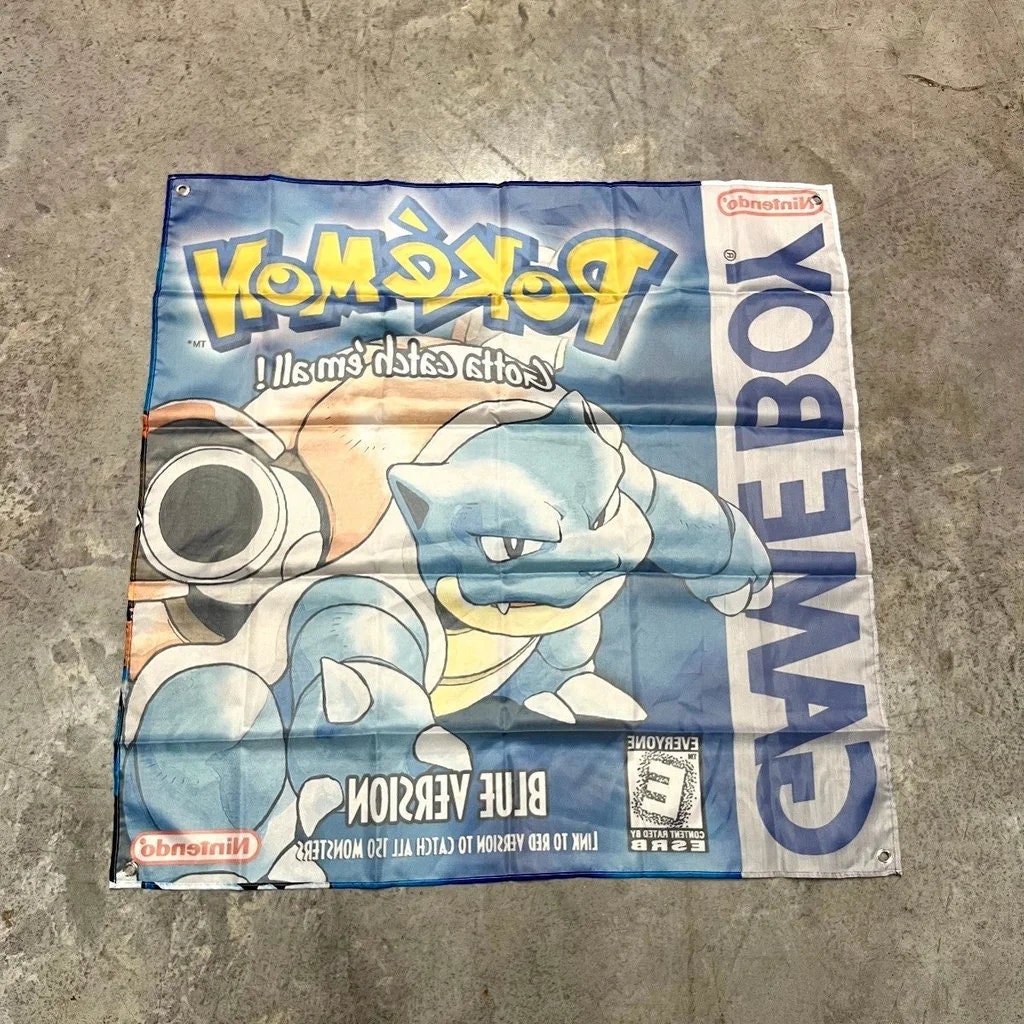 Pokemon Blue Version Custom Wall Flag Banner Tapestry 3 X 3 Ft, Gameboy ...