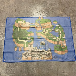 Super Mario World Map Custom Wall Flag Banner Tapestry 2 X 3 Ft, SNES ...
