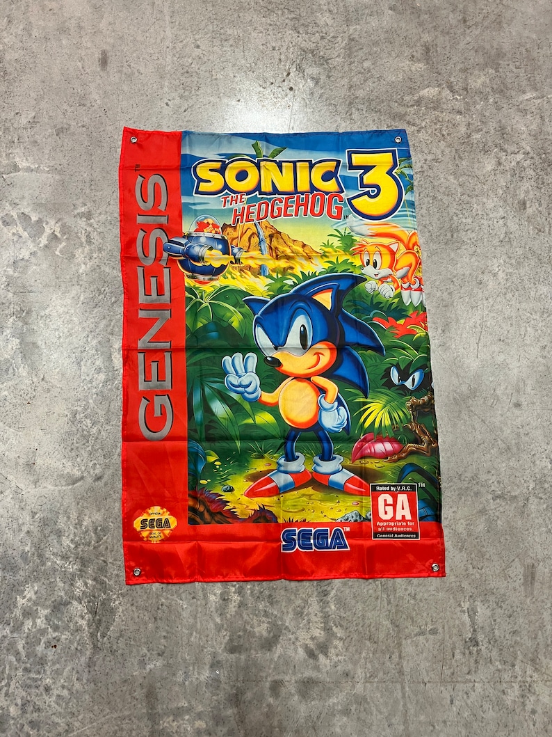 Sonic the Hedgehog 3 Custom Wall Flag Banner Tapestry 2 X 3 Ft, Sega ...