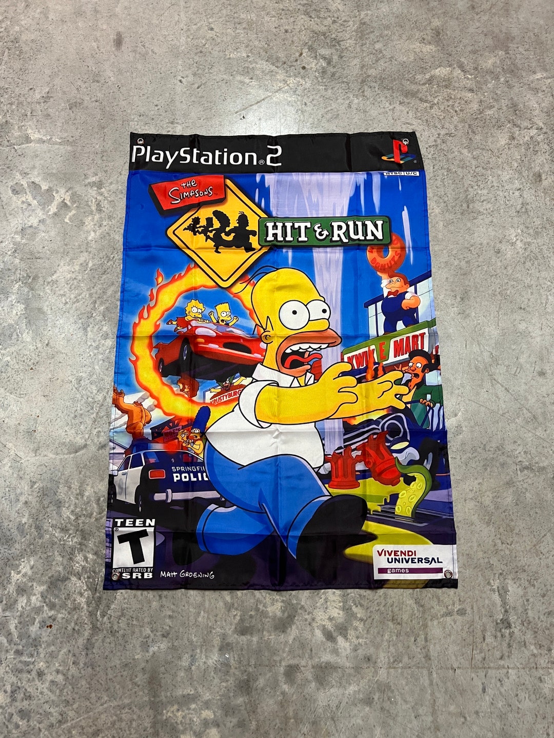 The Simpsons Hit and Run Custom Wall Flag Banner Tapestry 2 X 3 Ft, PS2 ...