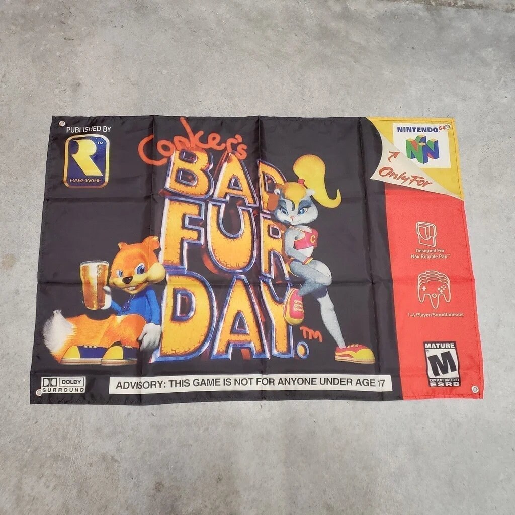 Conker's Bad Fur Day Custom Wall Flag Banner Tapestry 2 X 3 Ft, N64 - Etsy