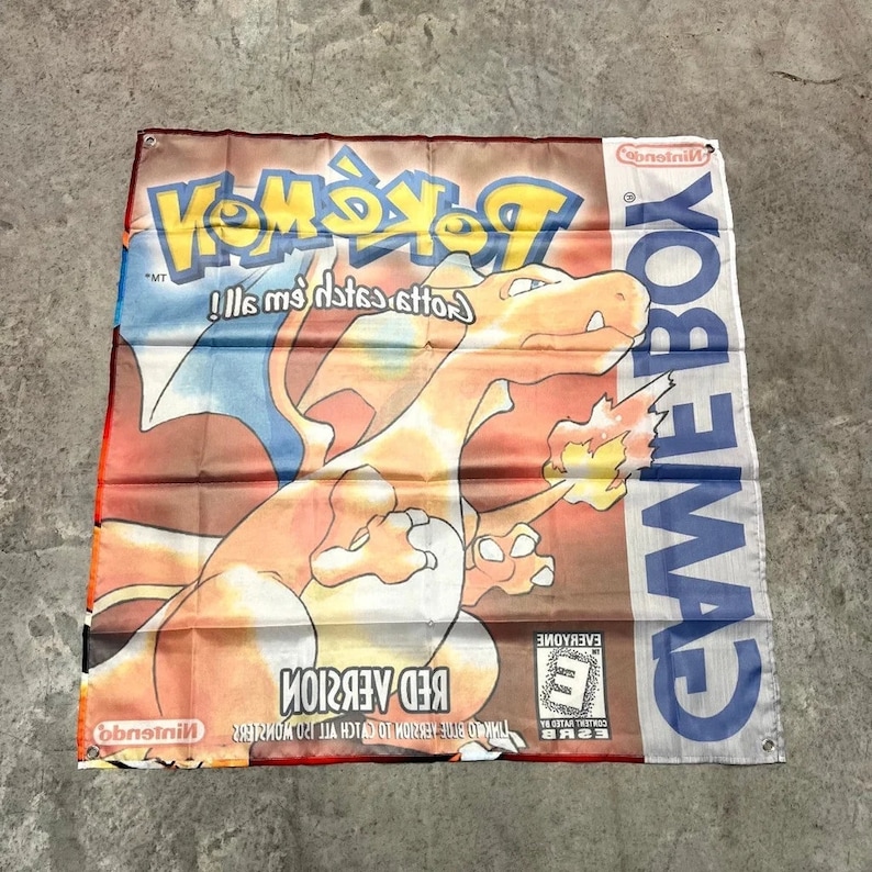 Pokemon Red Version Custom Wall Flag Banner Tapestry 3 X 3 Ft, Gameboy ...