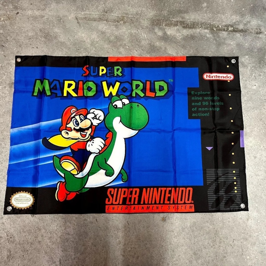 Super Mario World Custom Wall Flag Banner Tapestry 2 X 3 Ft, SNES - Etsy