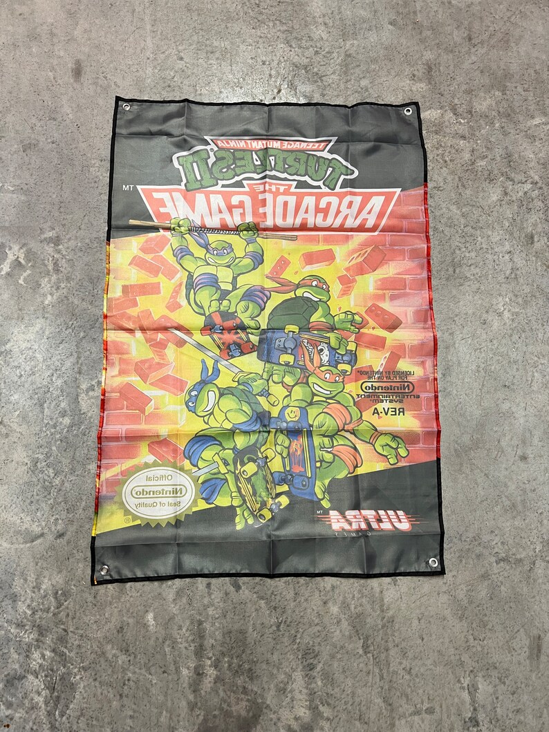Teenage Mutant Ninja Turtles 2 the Arcade Game Custom Wall Flag Banner ...
