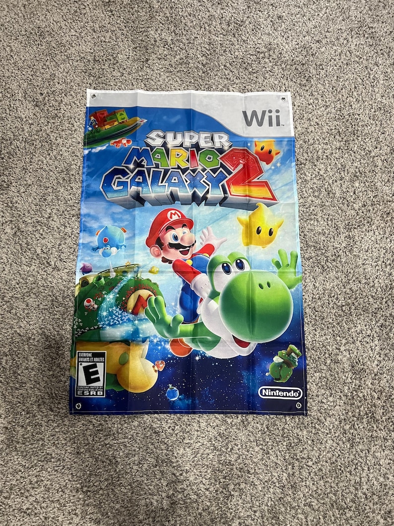 Super Mario Galaxy 2 Custom Wall Flag Banner Tapestry 2 X 3 Ft, Wii - Etsy