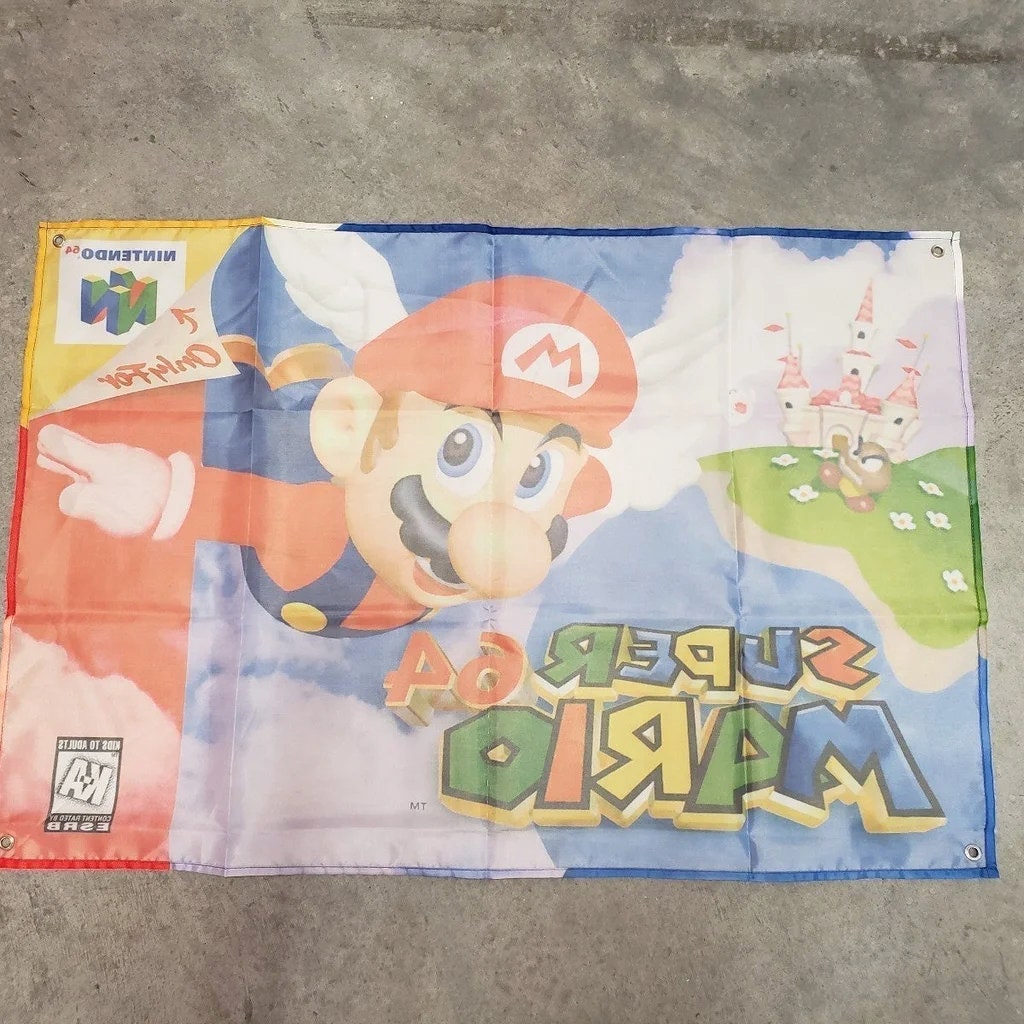 Super Mario 64 Custom Wall Flag Banner Tapestry 2 X 3 Ft, N64 - Etsy