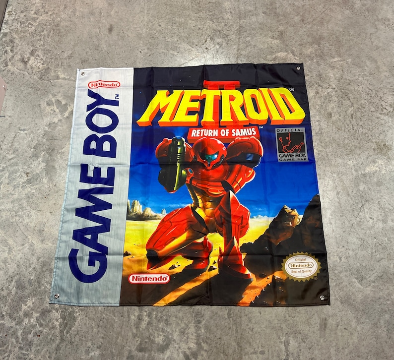 Metroid 2 Return of Samus Custom Wall Flag Banner Tapestry 3 X 3 Ft ...