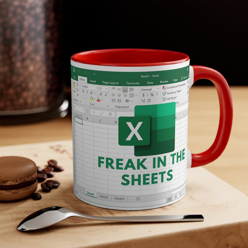 Excel Freak in the Sheets Excel Spreadsheet Meme Mug, Programmer ...