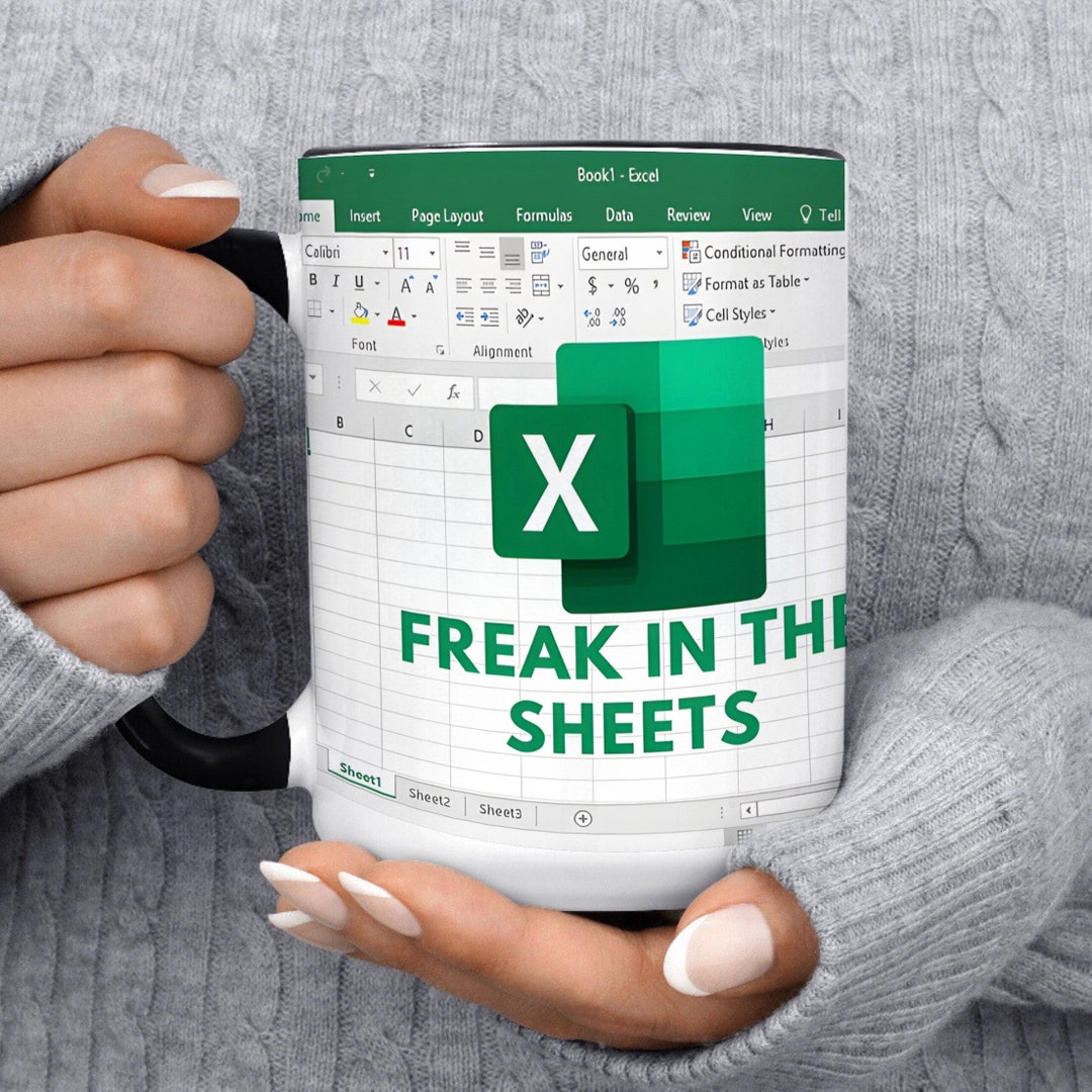EXCEL Freak in the Sheets Excel Spreadsheet Meme Mug, Programmer ...