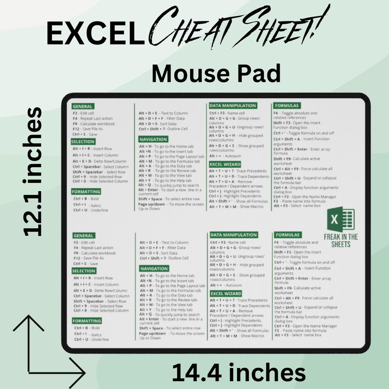 Freak in the Sheets Excel Spreadsheet Cute Custom Desk Mat & Mouse Pad ...