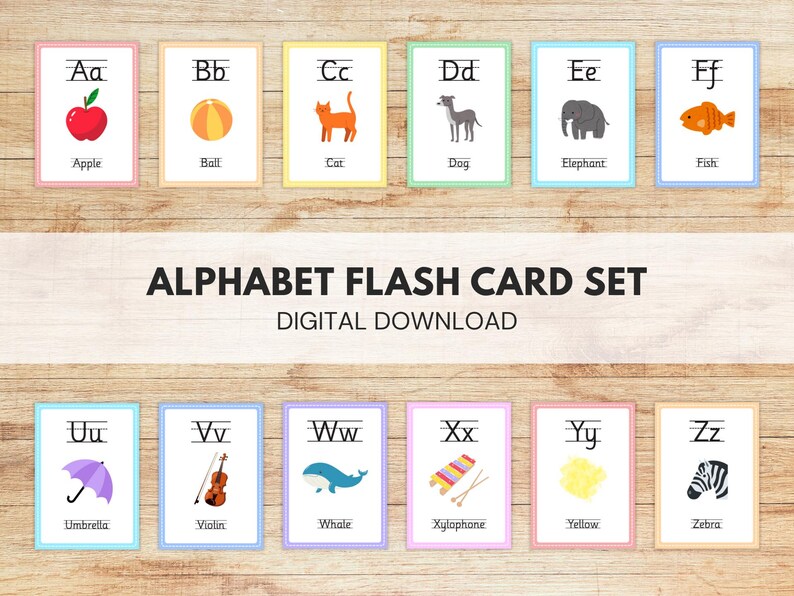Printable ABC Flashcards | A–Z Illustrated Alphabet Cards | Letter ...