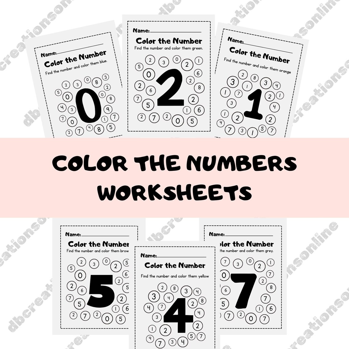 Numbers Worksheets, Printable, Kindergarten Numbers to 10, Counting ...