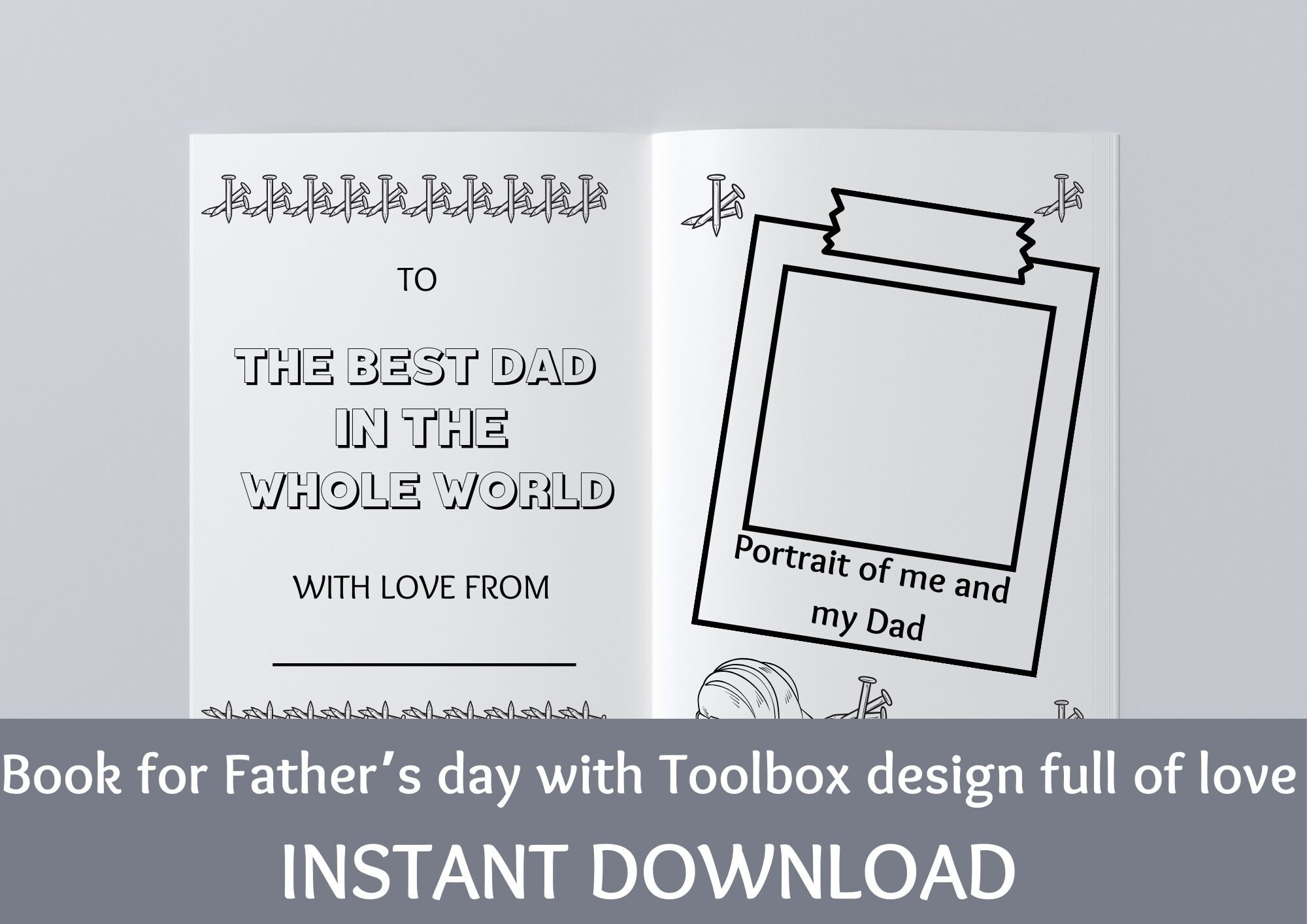 All About Dad Printable Book for Father's Day. Father's Day Coloring ...