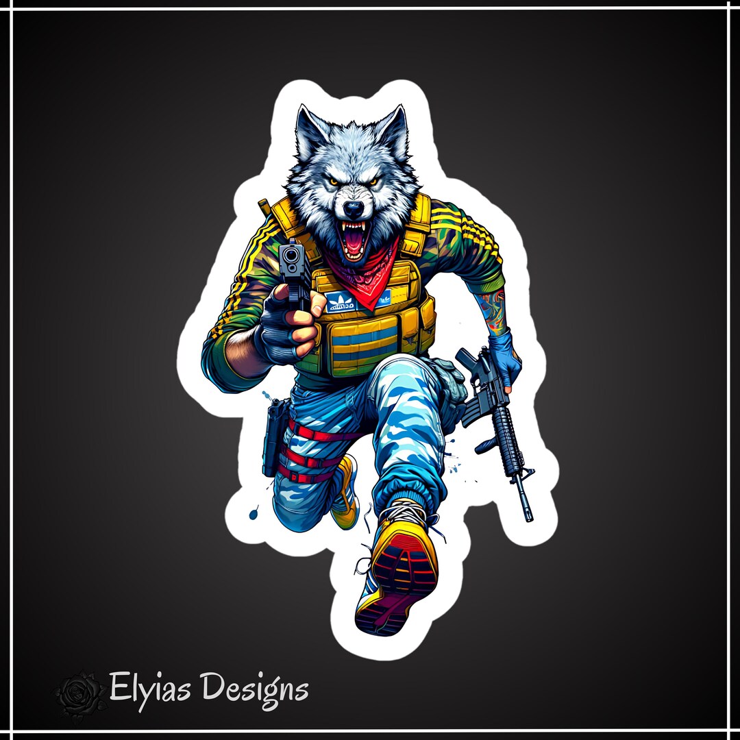 Wolf Sticker - Army - Military - Gamer - Tactical - Etsy