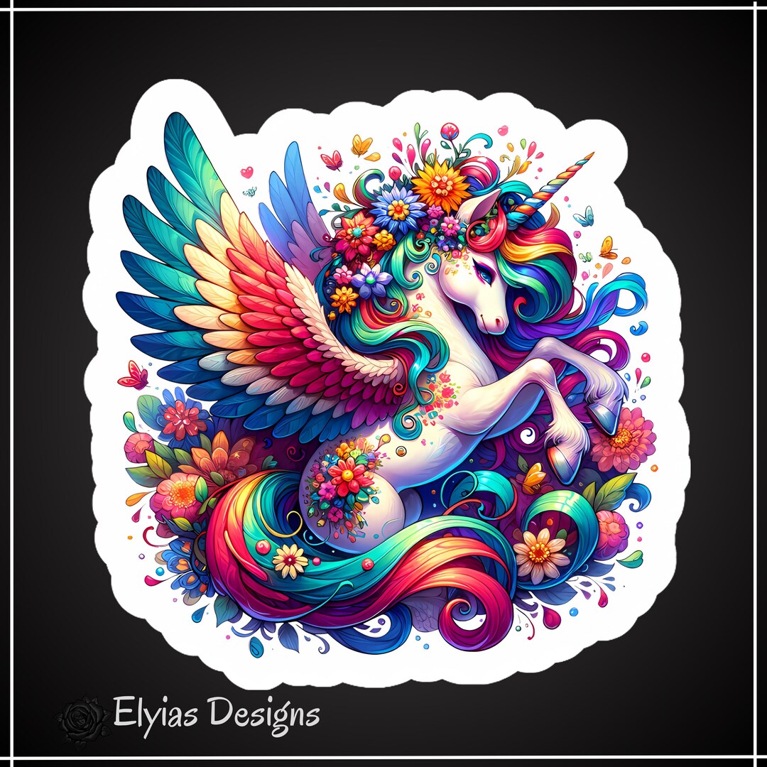 Unicorn - Pegasus - Alicorn - Fantasy Sticker - Etsy