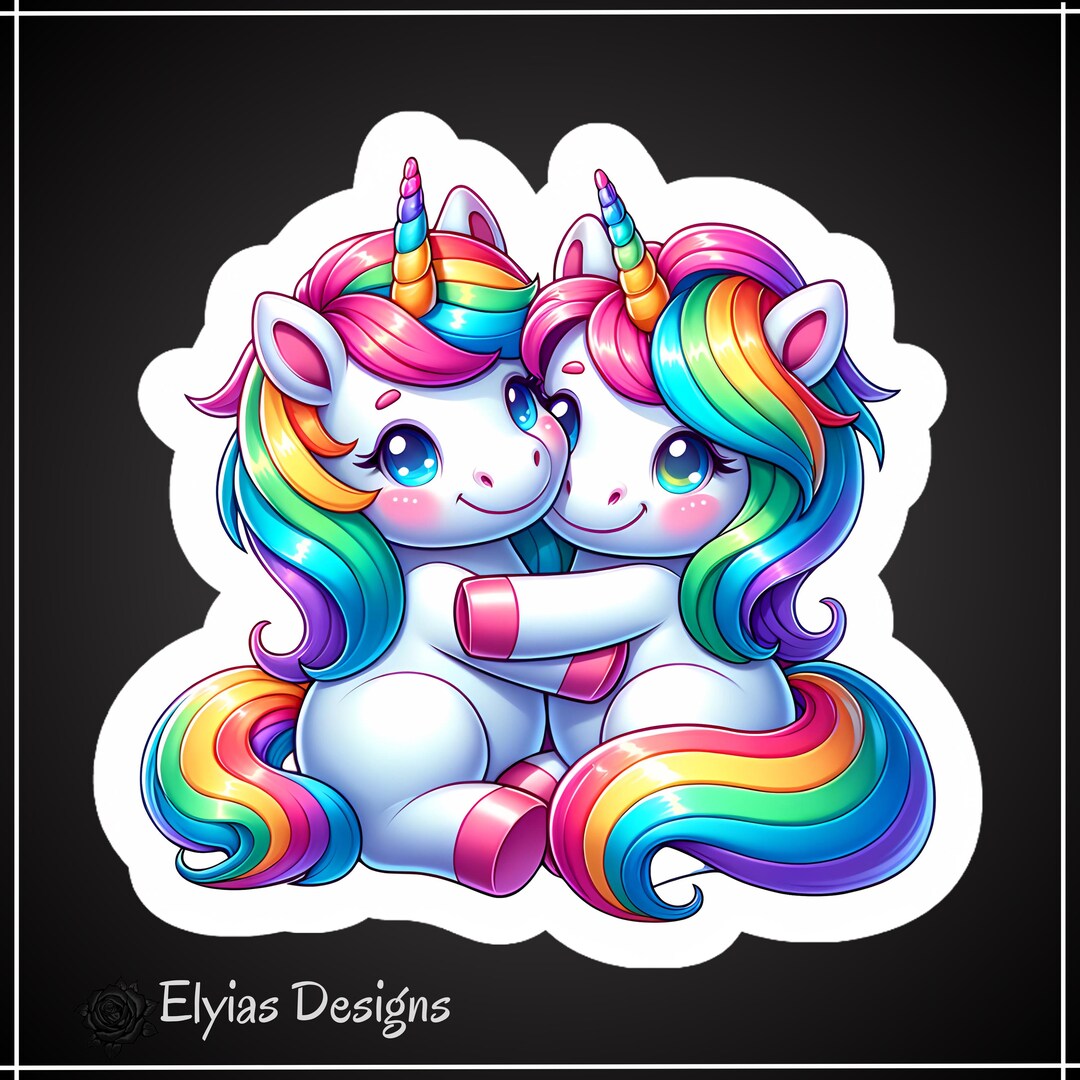 Unicorn - Besties - Best Friends - Sisters - Cute Sticker - Etsy