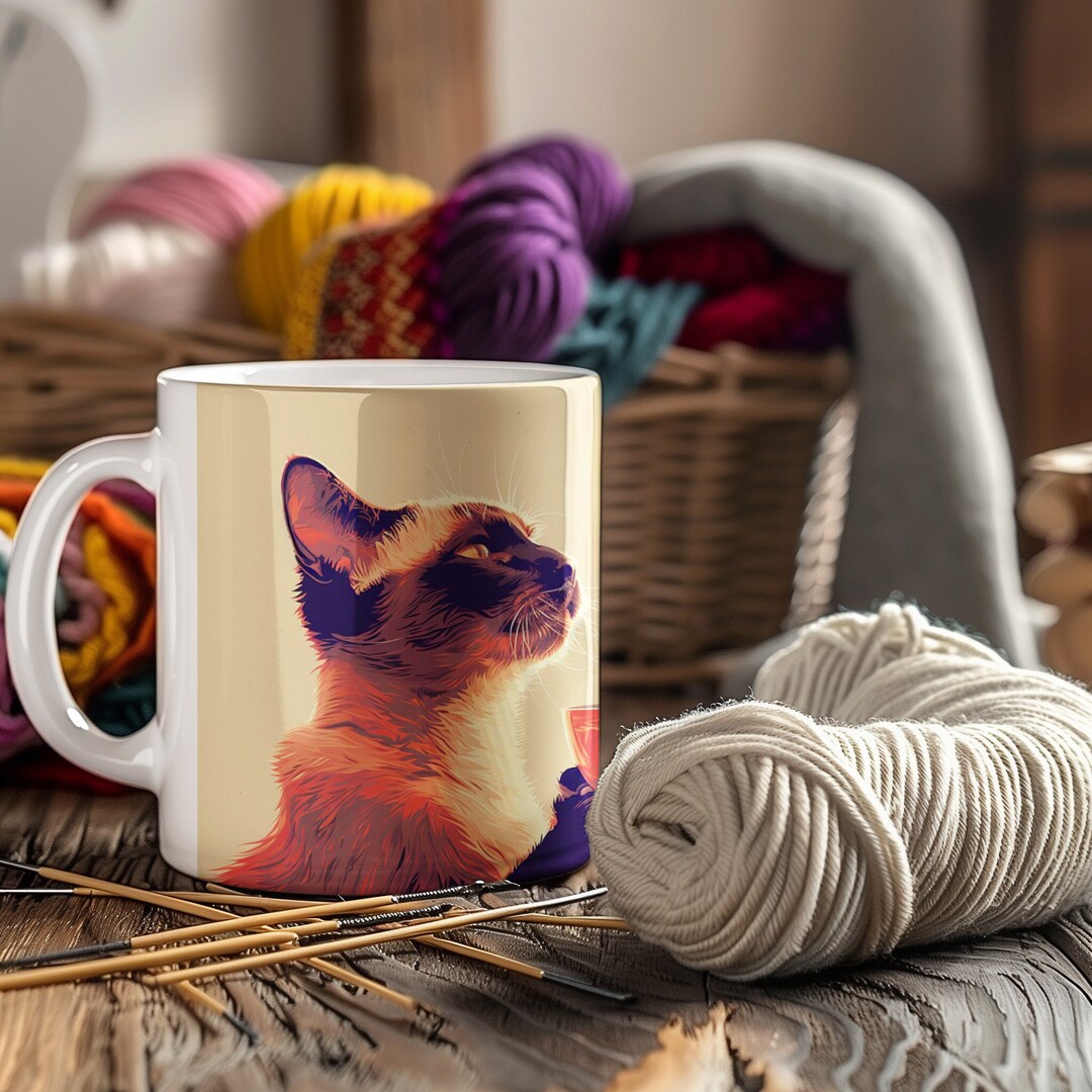 Siamese Cat Mug, Cat Lover Coffee Cup, Kitty Cup, Kitten Mug, Cat Lady ...