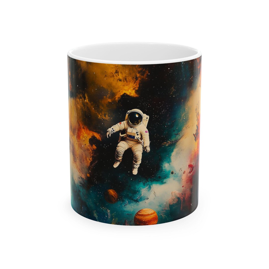 Astronaut Mug - Space Theme Coffee Cup, Galaxy Lover Gift, Rocket Ship ...
