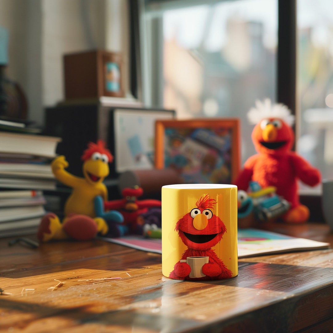 Elmo Coffee Mug, Sesame Street Cup, Happy Elmo Mug, Birthday Gift for ...