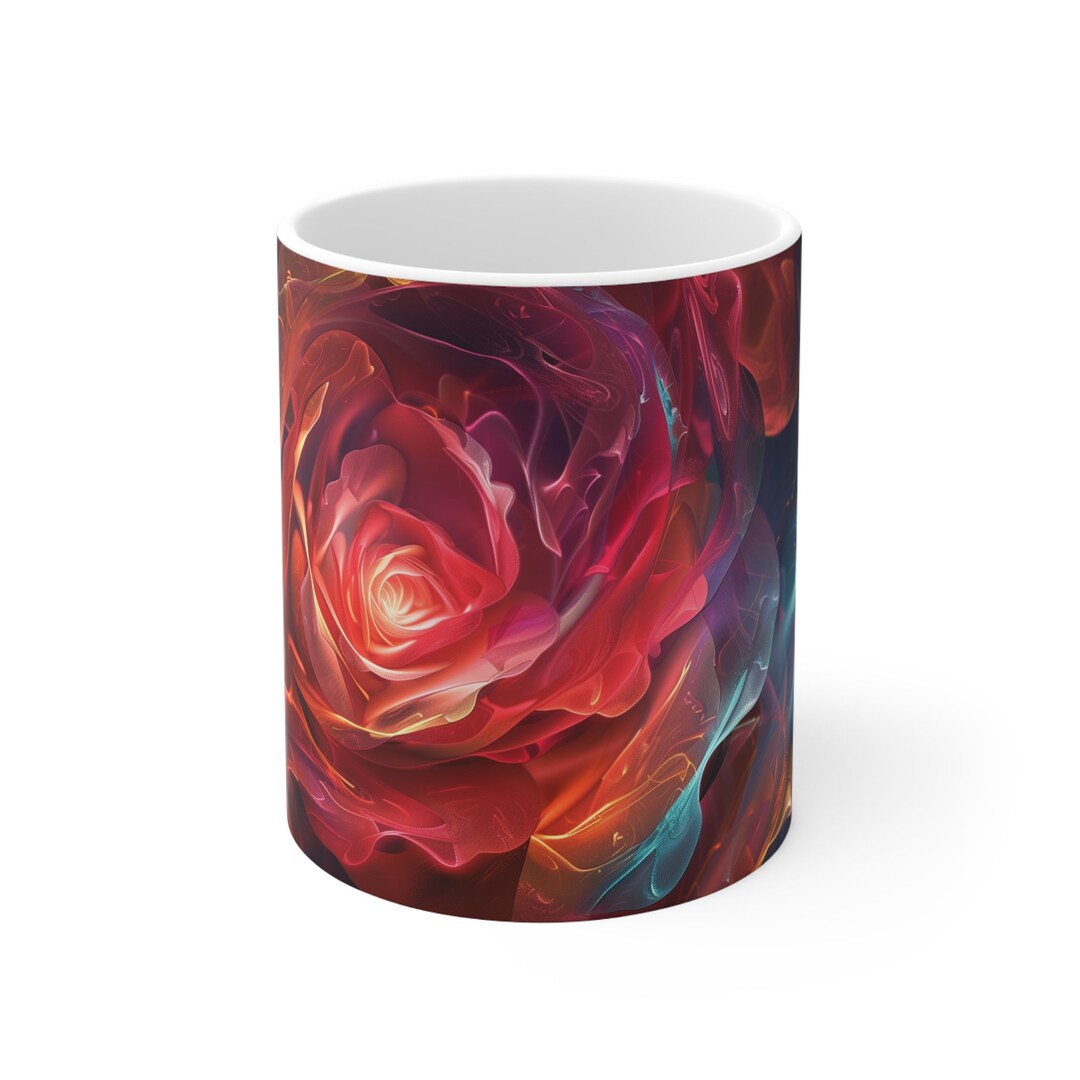 Vortex of Petals - Swirling Rose - Ceramic Mug 11oz - Etsy