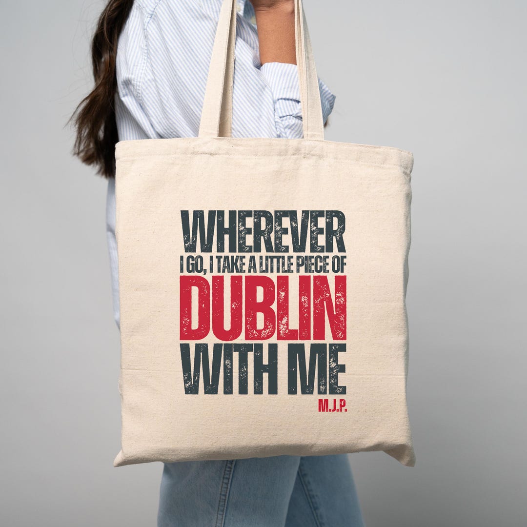 Custom Dublin Tote Bag: Irish Travel Souvenir, Monogrammed Cotton ...
